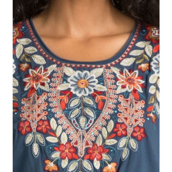 Johnny Was | Tops | Nwt Johnny Was Medium Maise Knot Blue Tshirt | Poshmark